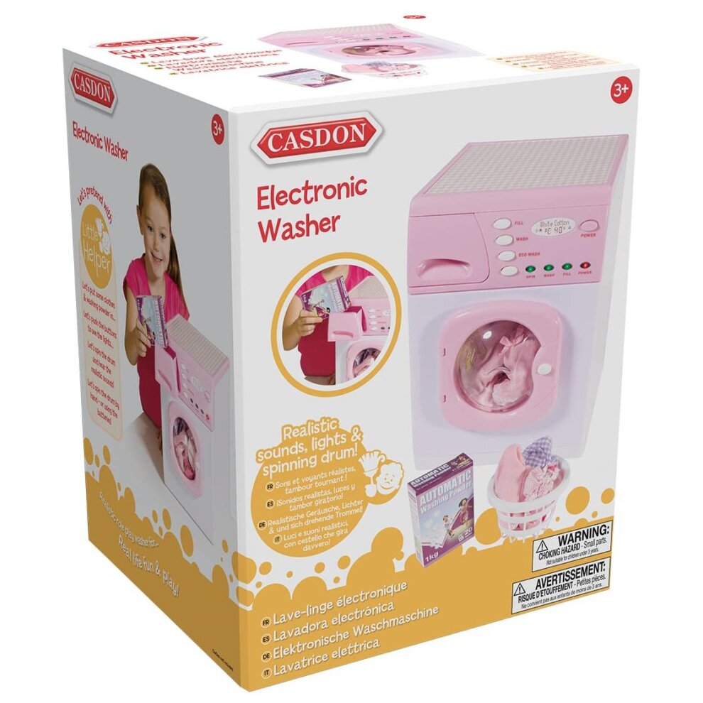 Casdon Toy Electronic Washing Machine - Pink
